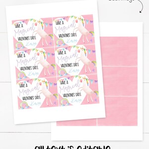 Unicorn Printable Valentine Card, Kids Valentines Day Card, School ...