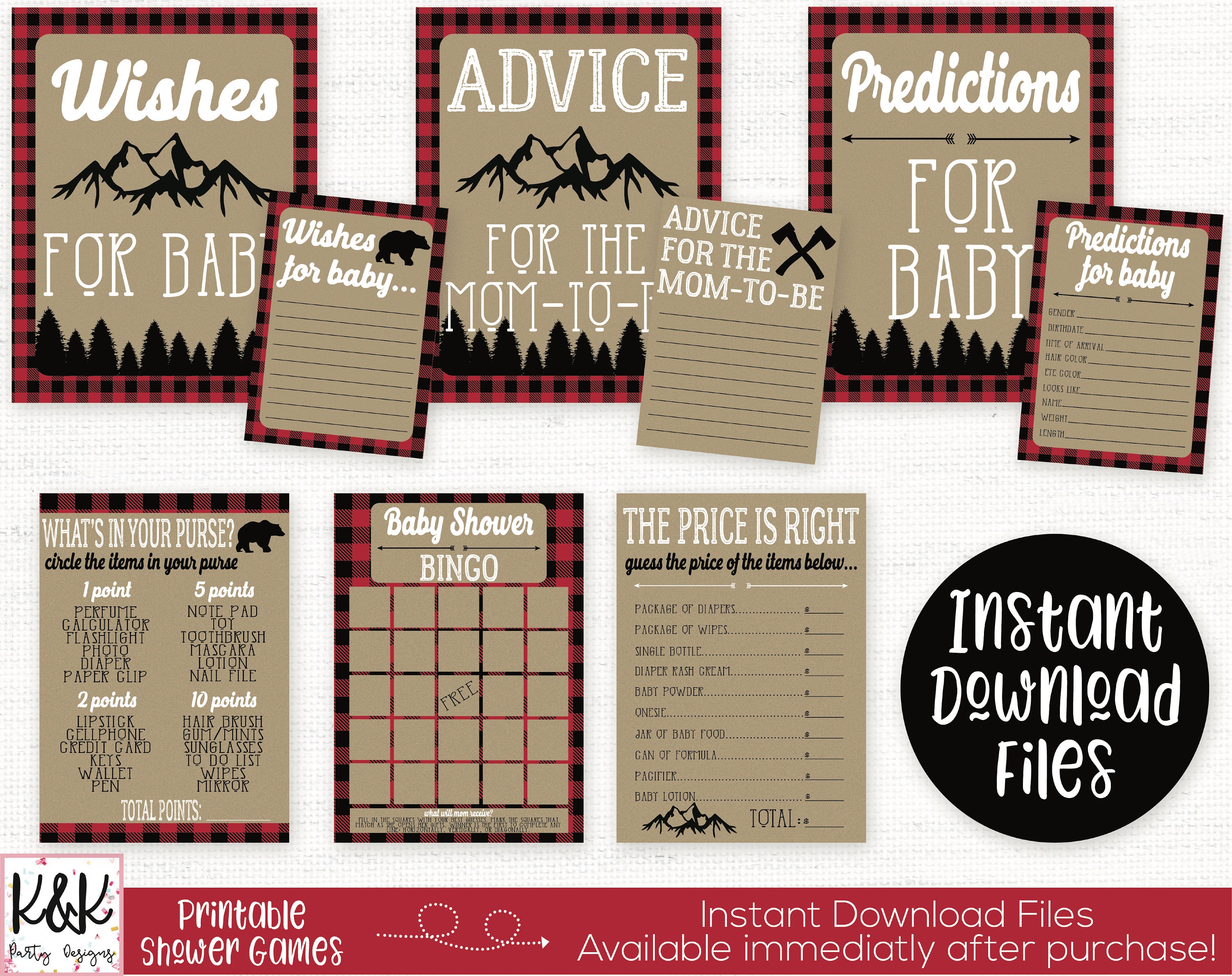 Party Décor buffalo plaid birthday Happy Camper Party decor ...