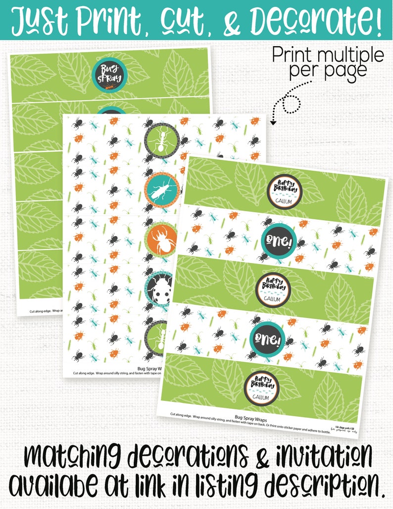 Bug Water Bottle Labels Insect Water Bottle Labels Bug Drink - Etsy