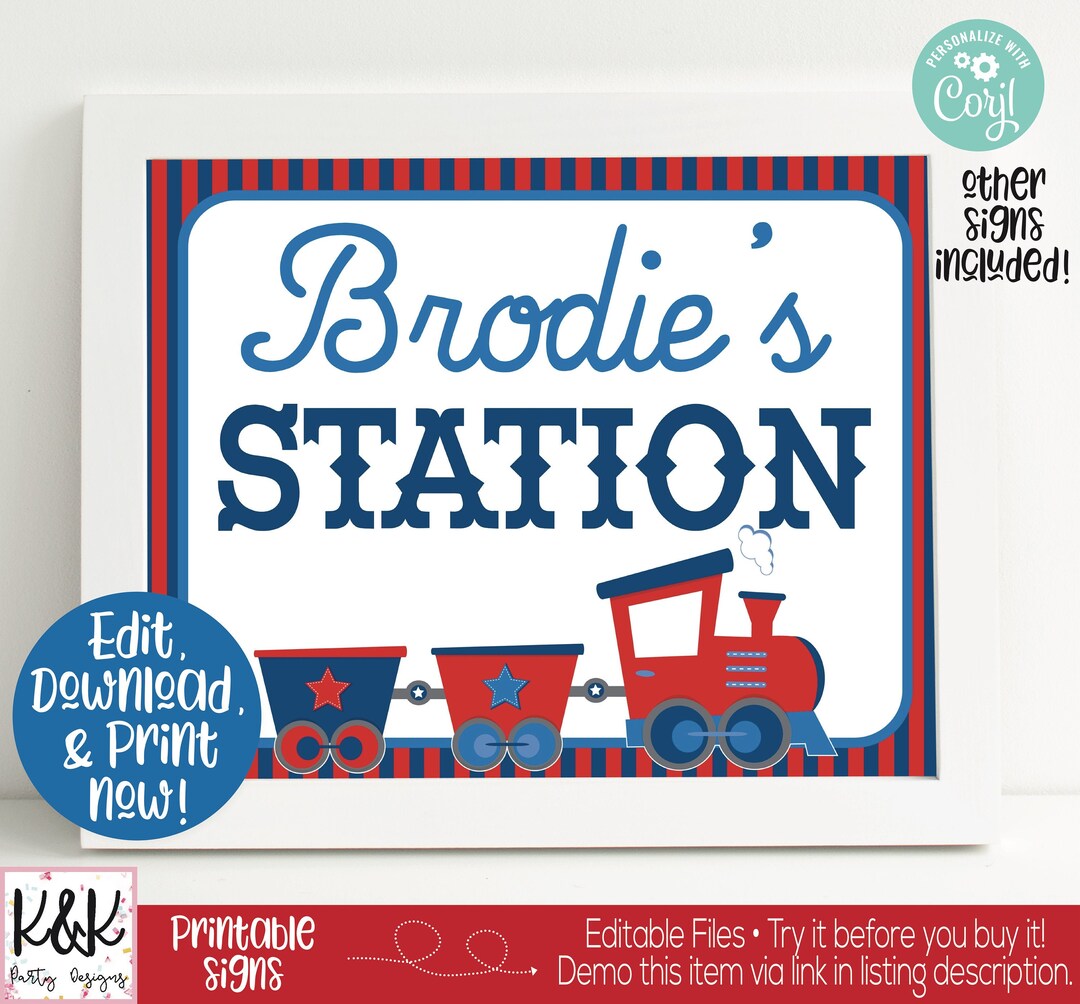 Train Birthday Party Sign, Train Welcome Sign, Train Birthday Party ...