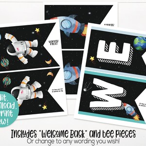 Outer Space Theme Classroom Banner Printable, Teacher Supply, Printable ...