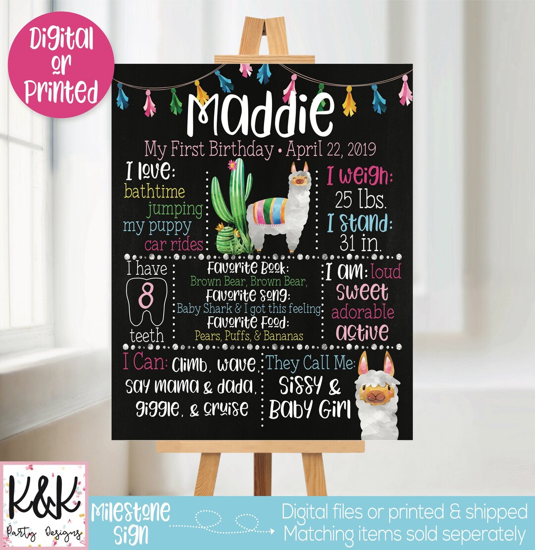 Llama Birthday Party Chalkboard, Llama Party Decorations, Llama Sign ...
