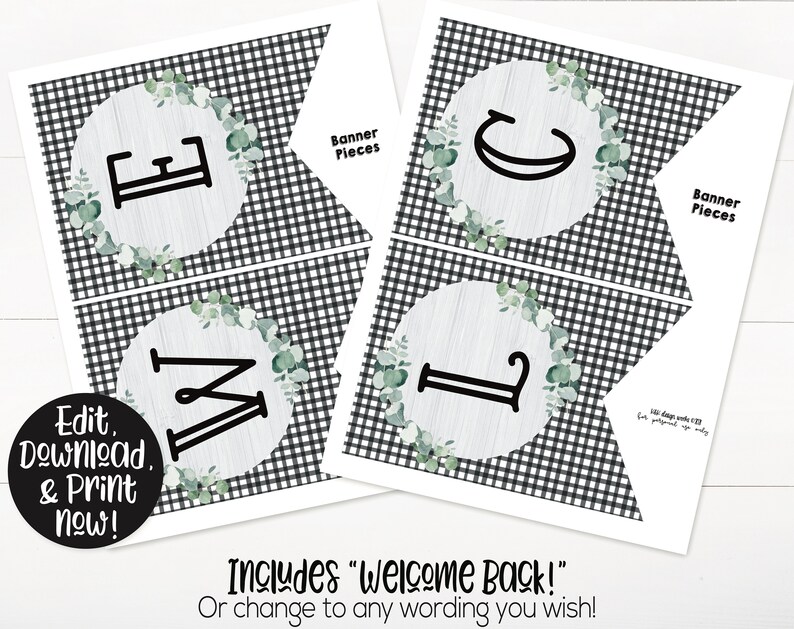 Farmhouse Theme Classroom Banner Printable, Teacher Supply, Printable ...