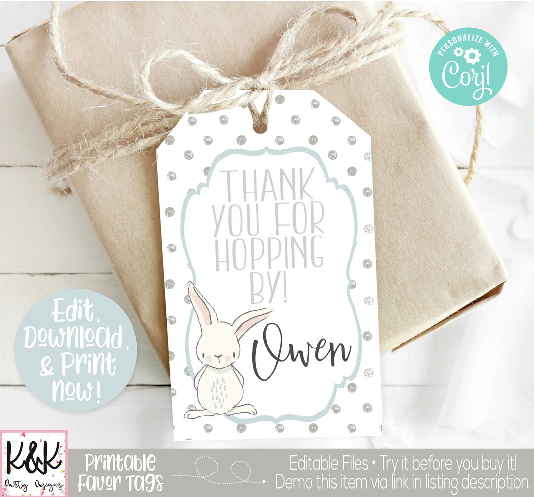 Bunny Favor Tag, Some Bunny is One, Spring Birthday, Bunny Birthday ...