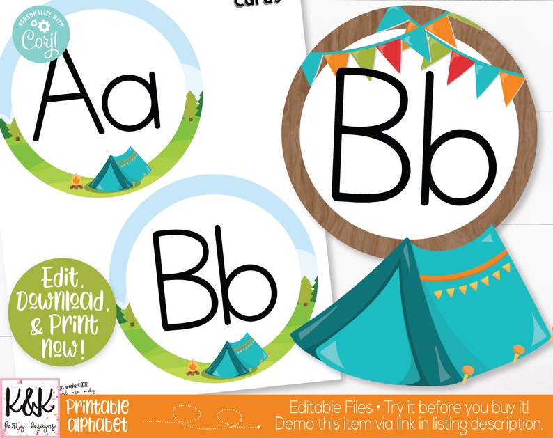 Camping Forest Theme Classroom Alphabet Banner Printable - Etsy
