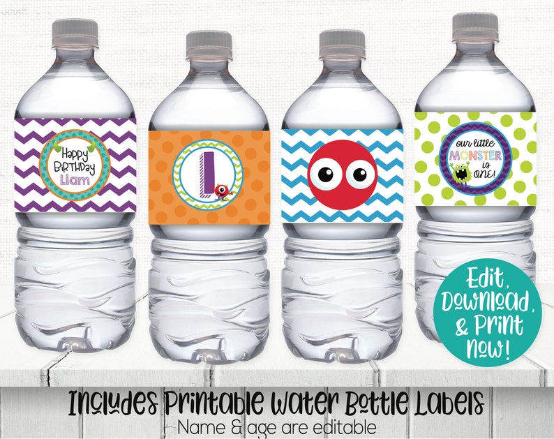 Little Monster Water Label, Monster Drink Label, Monster Water Wrap ...