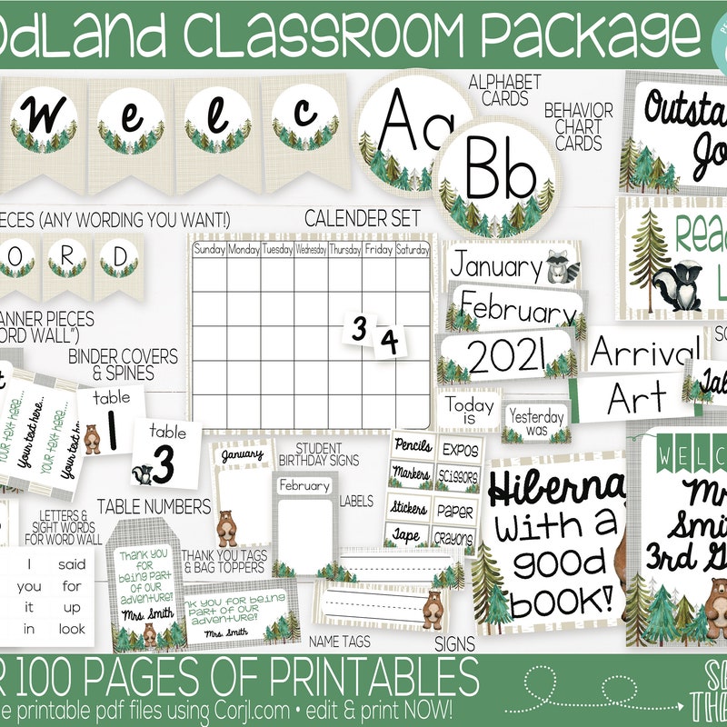 Woodland Classroom - Etsy