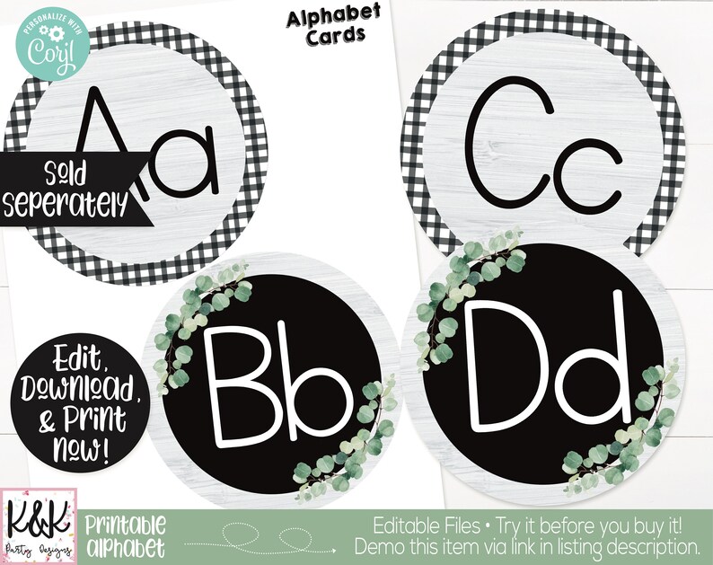 Farmhouse Theme Classroom Desk Name Tags Printable Teacher - Etsy