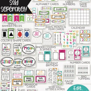 Bright Colors Rainbow Theme Classroom Calendar Set Printable, Teacher ...