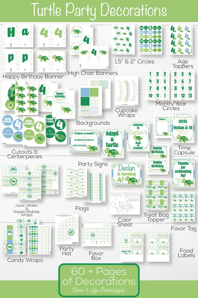 Sea Turtle Birthday Party Invitation Under the Sea - Etsy