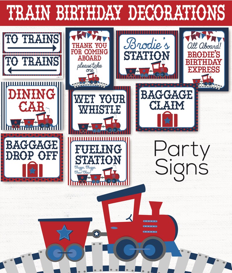 Train Birthday Party Printable Decorations Train Party Train | Etsy