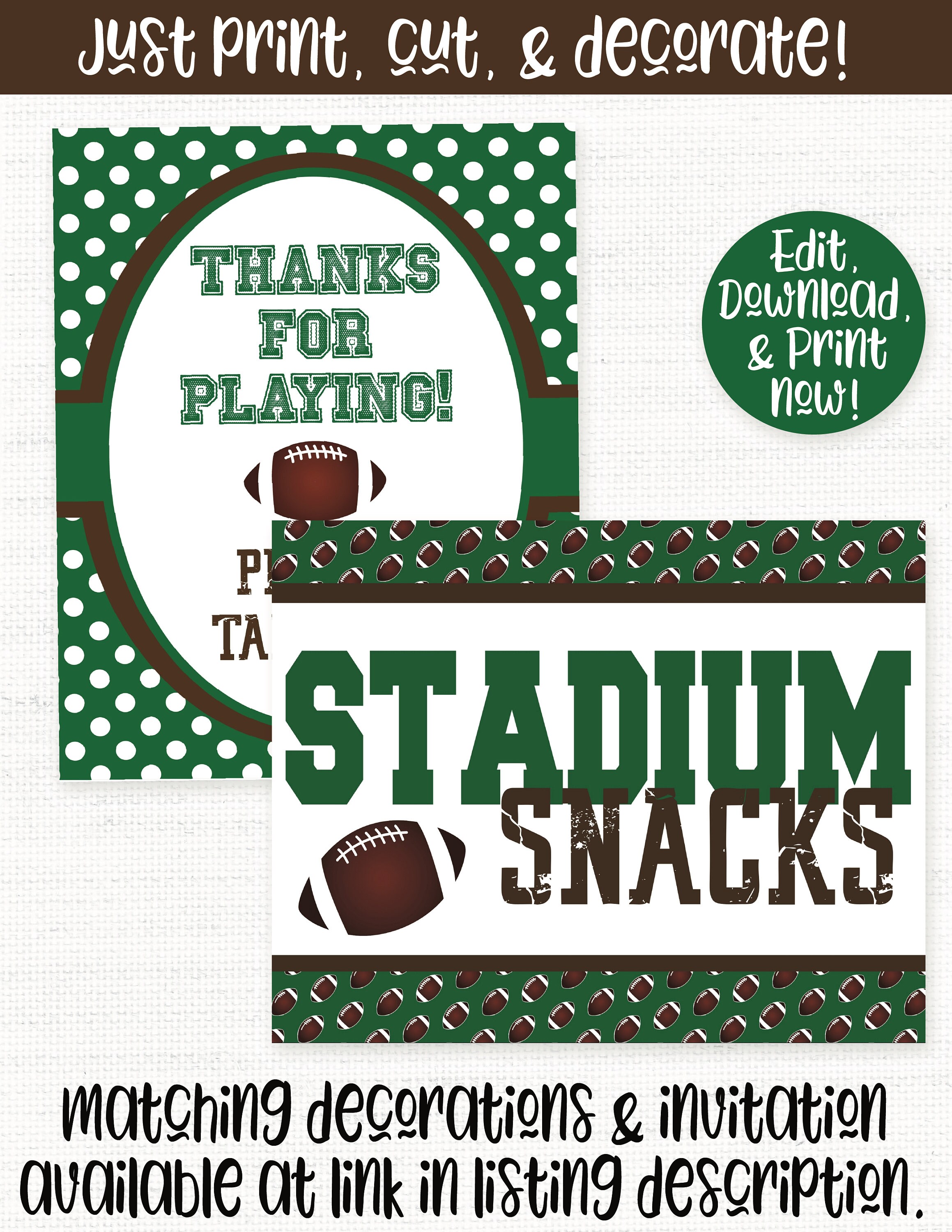 Football Party Signs, Football Welcome Sign, Football Birthday Party ...
