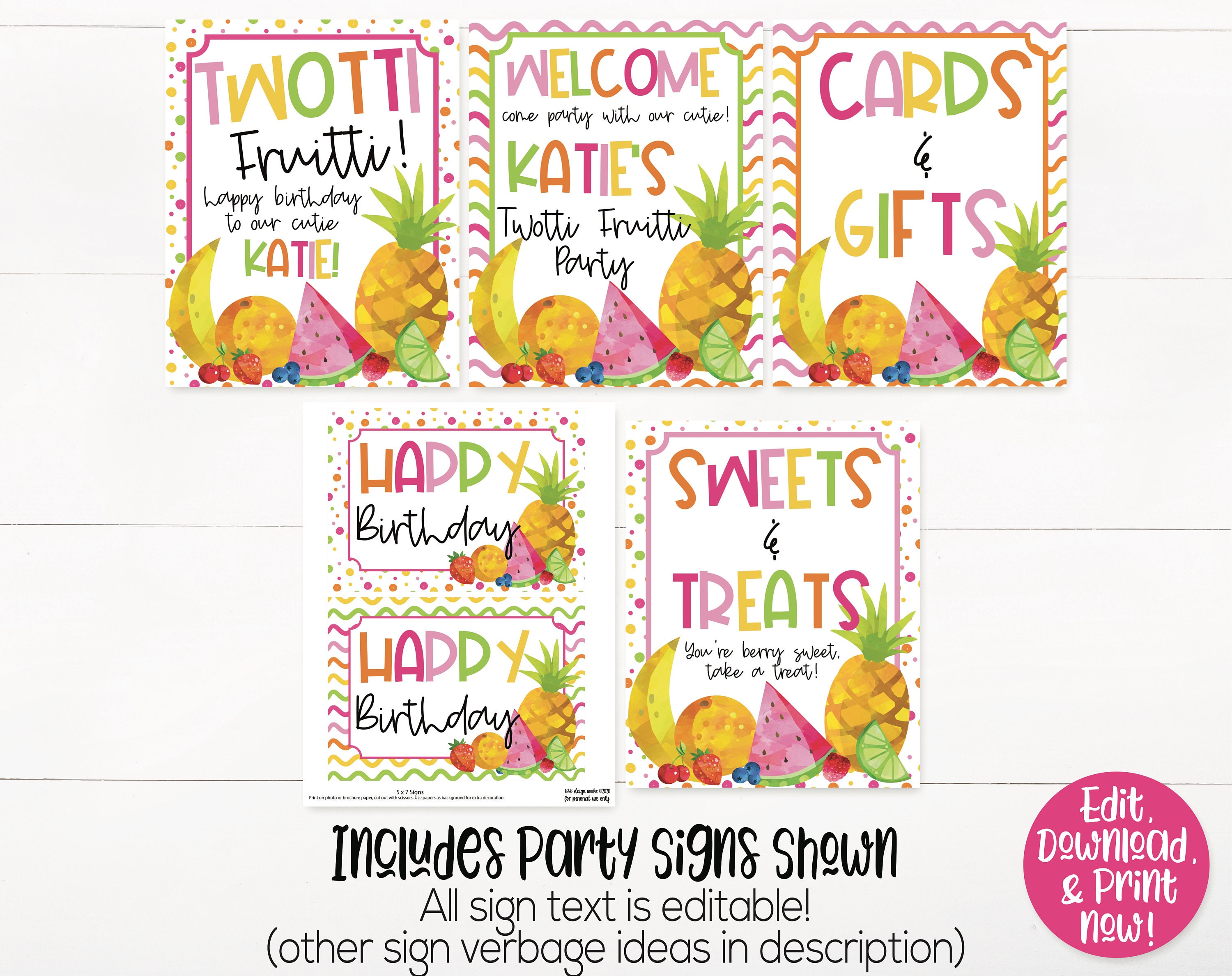 Twotti Fruitti Birthday Party Sign Fruit Welcome Sign Fruit | Etsy