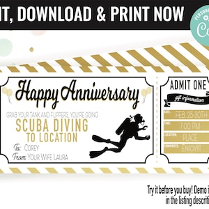 Anniversary Surprise Scuba Lessons Gift Voucher, Scuba Diving Trip ...