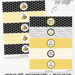 Bee Water Bottle Labels, Bee Drink Labels, Bee Birthday Party ...