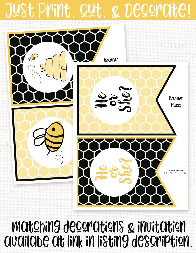 Bee Gender Reveal Banner Bee Gender Reveal Decorations What - Etsy