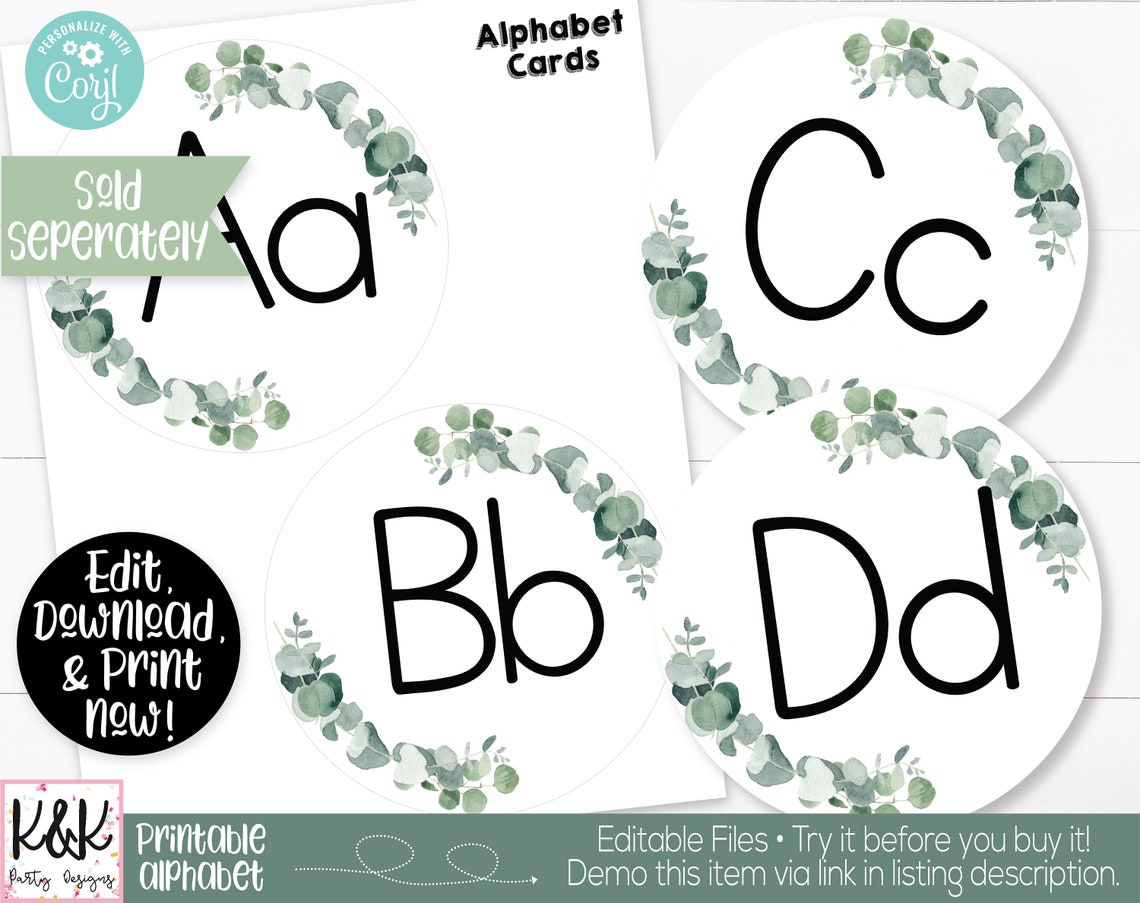 Calm Botanical Farmhouse Theme Classroom 1-20 Number Cards Printable ...