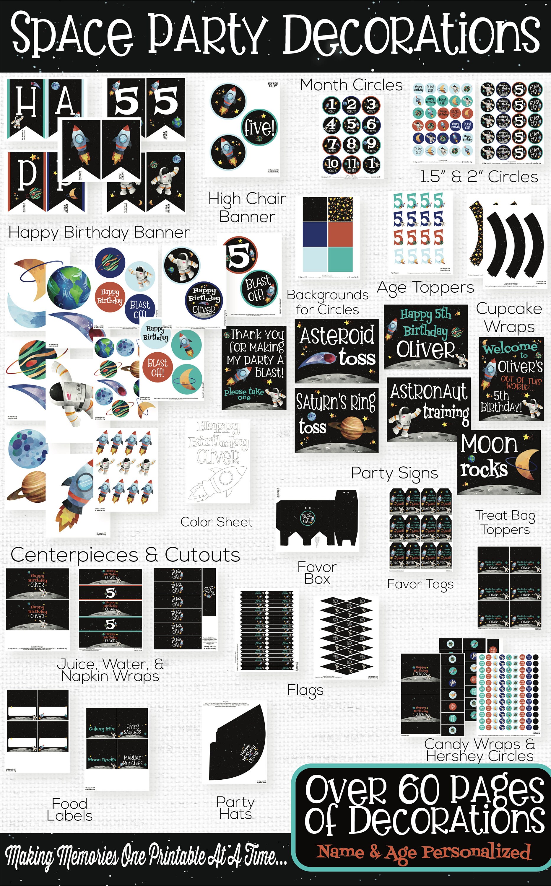 Outer Space Birthday Time Capsule Sign 1st Birthday Capsule | Etsy