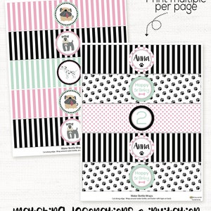 Puppy Dog Water Bottle Labels, Puppy Dog Drink Labels, Puppy Dog ...