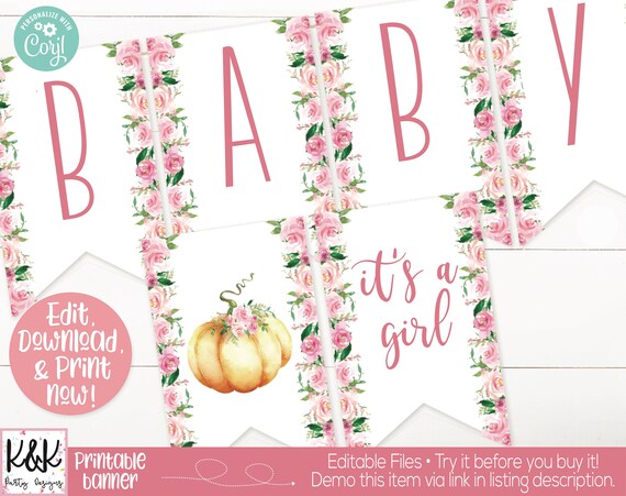Little Pumpkin Baby Shower Banner, Pumpkin Baby Shower Decorations, Our ...