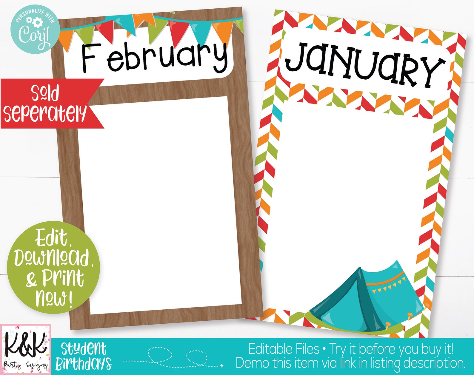 Camping Classroom Desk Name Tag Printable Camping Forest - Etsy