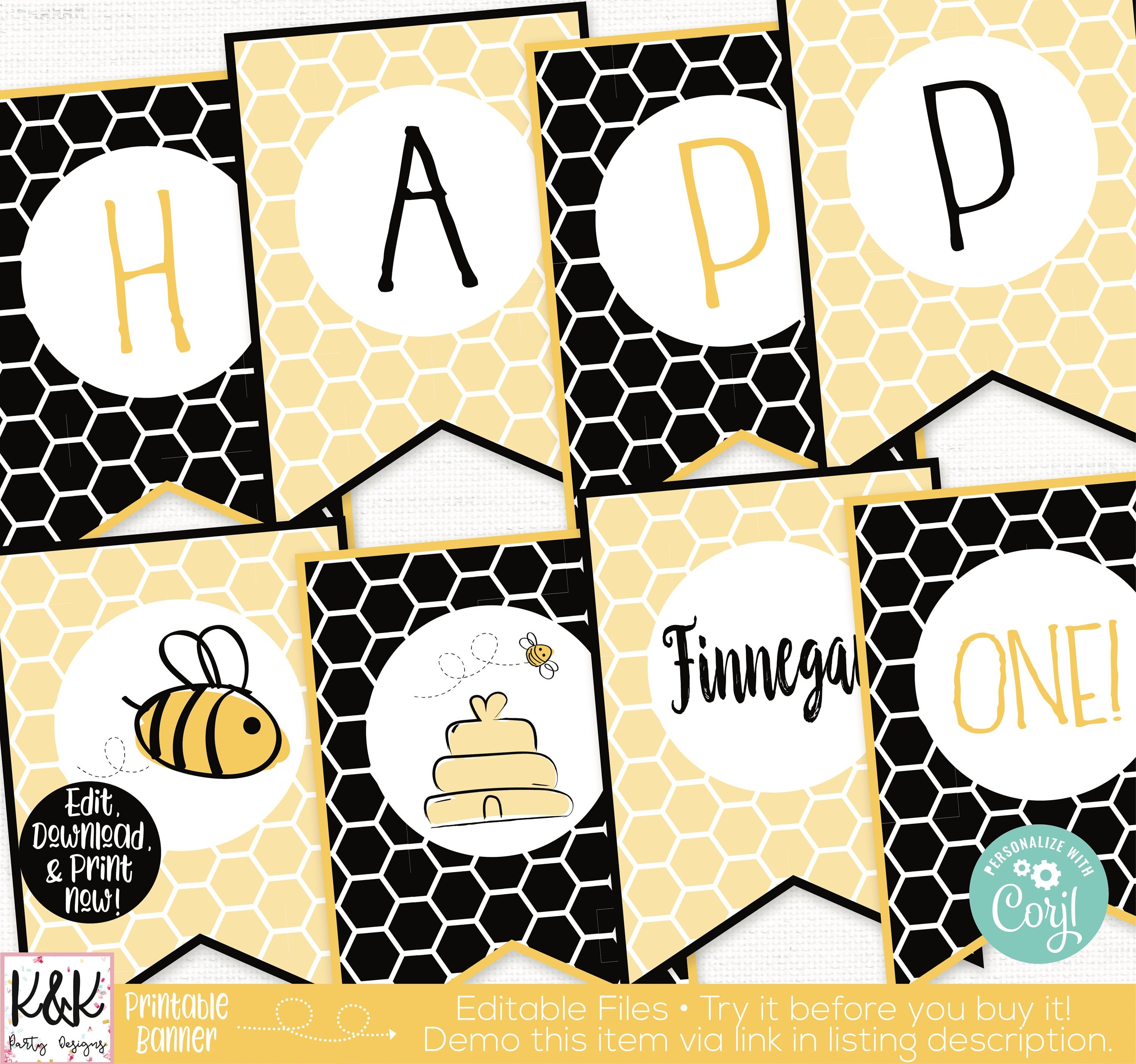 Bee Birthday Party Banner Bee Birthday Party Decorations Bee | Etsy