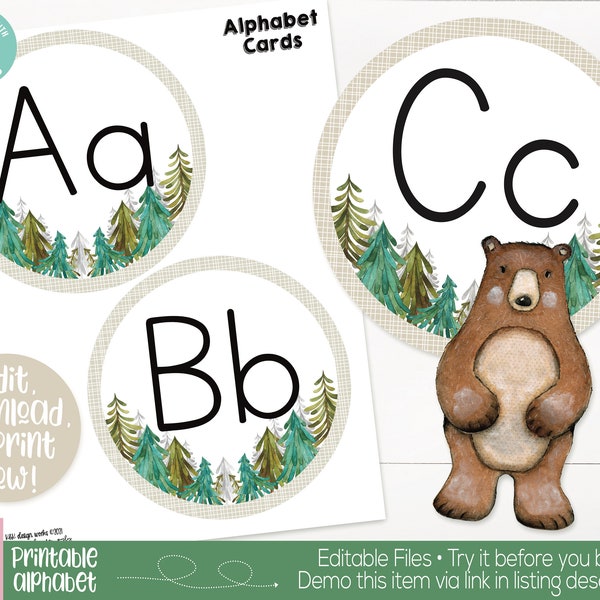 Woodland Alphabet - Etsy