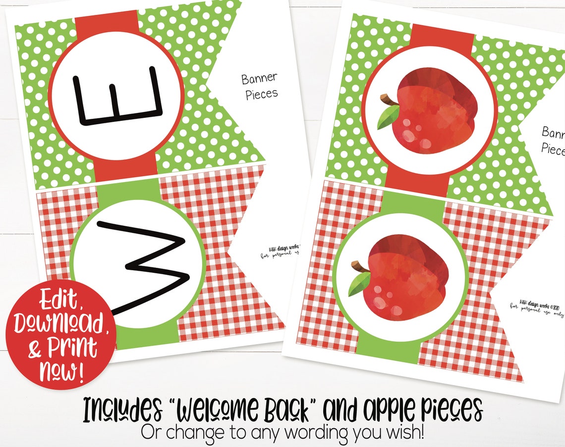 Apple Classroom Banner Printable, Apple Theme, Teacher Supply ...