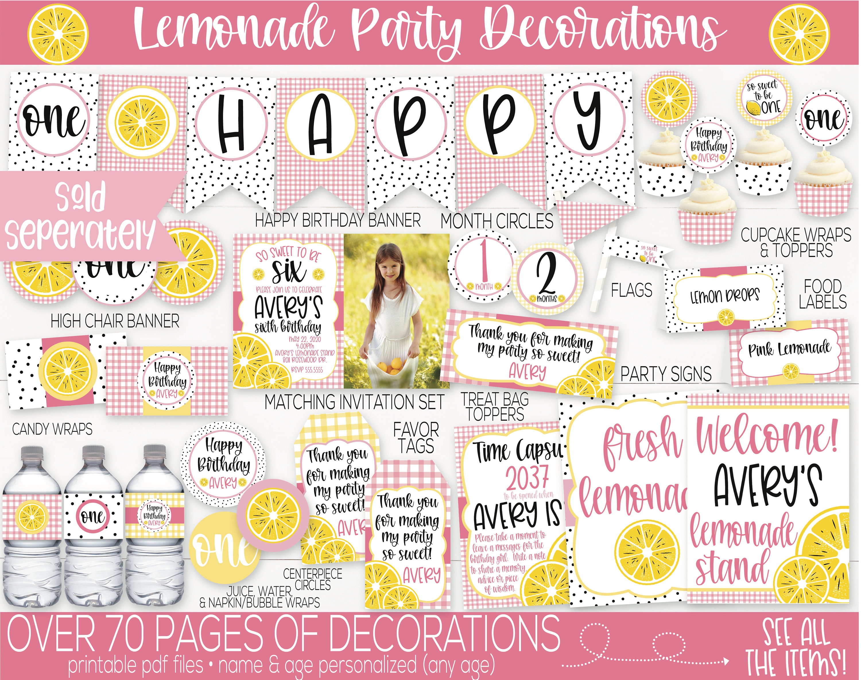 Pink Lemonade Birthday Party Decorations Pink Lemonade Party | Etsy