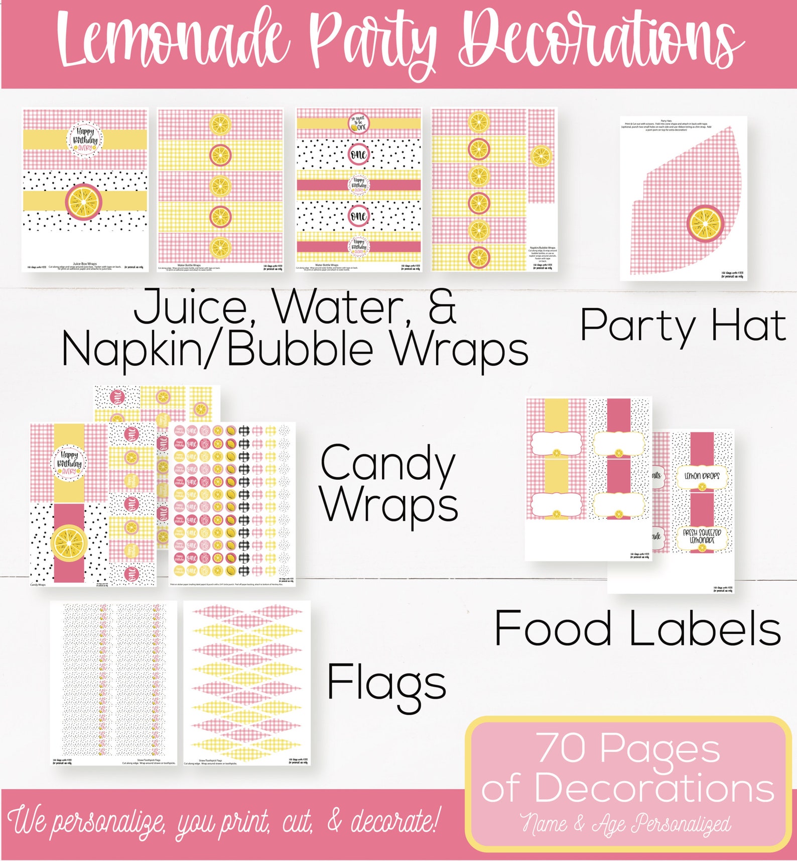 Pink Lemonade Birthday Party Decorations, Lemonade Stand, Pink Lemonade ...