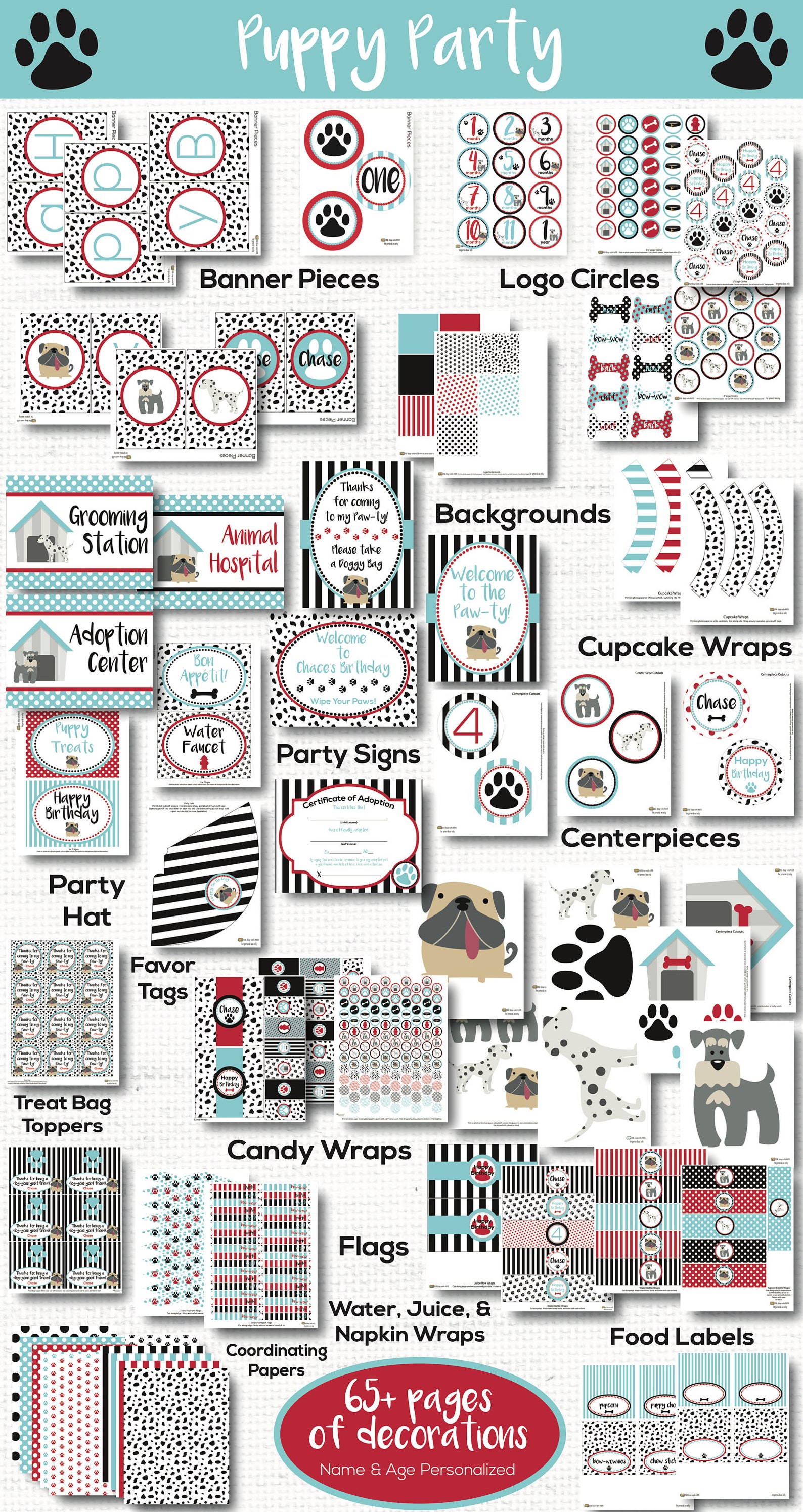 Puppy Dog Party Signs Puppy Dog Welcome Signs Puppy Dog | Etsy