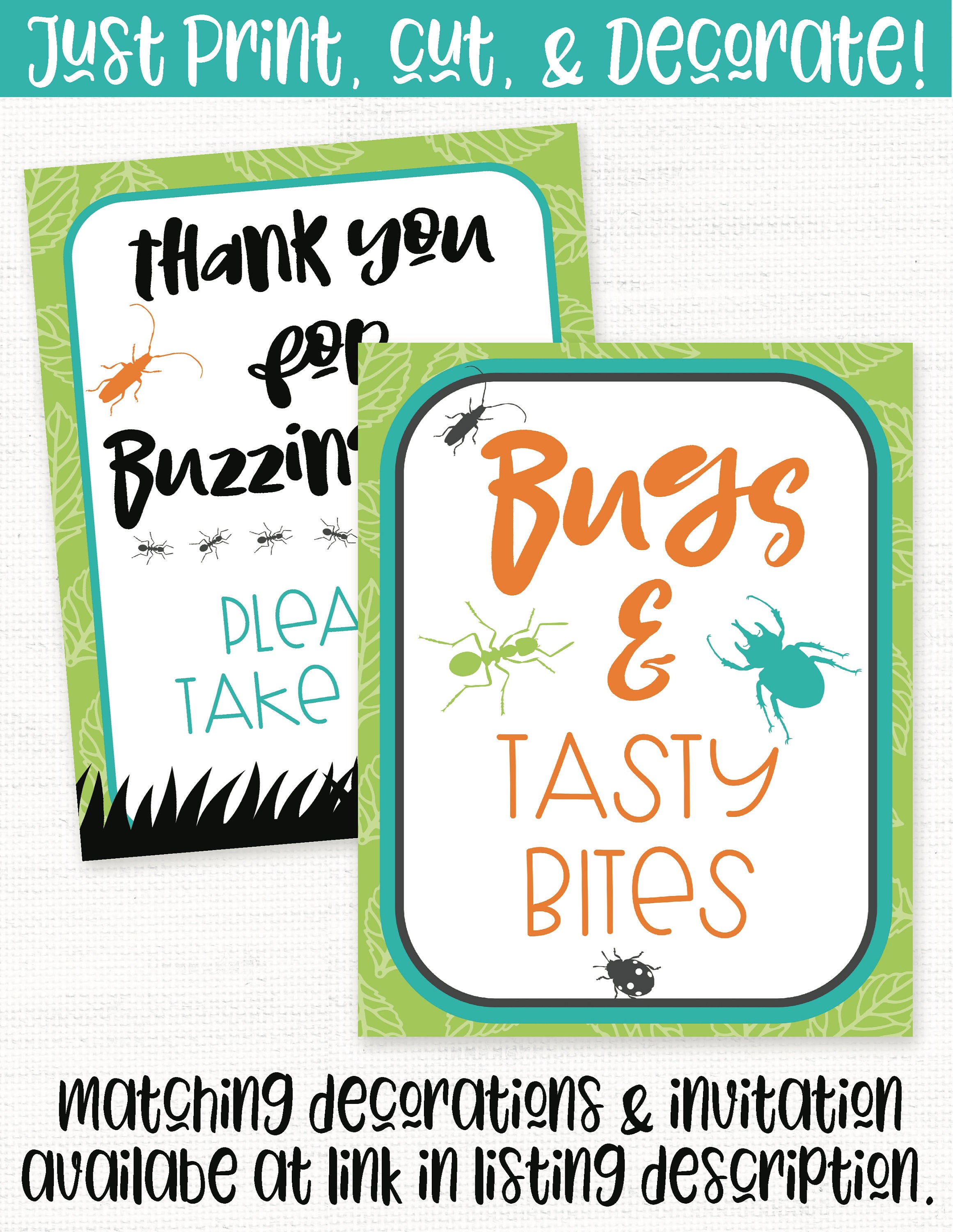 Bug Party Signs Insect Party Signs Bug Welcome Sign Bug | Etsy