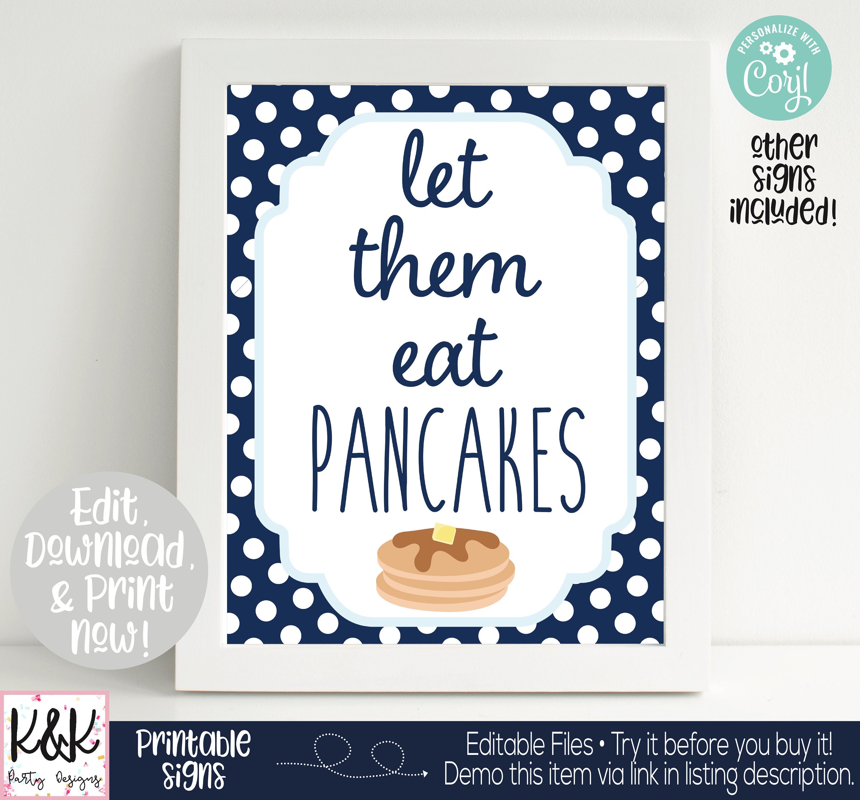 Pancakes and Pajamas Party Sign Pancakes Welcome Sign | Etsy