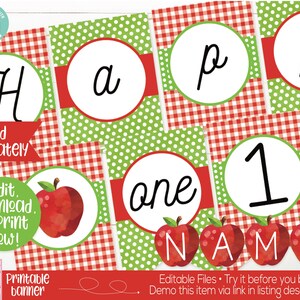 Apple Favor Tag, Apple Thank You, Apple Party Favor, Apple Birthday ...