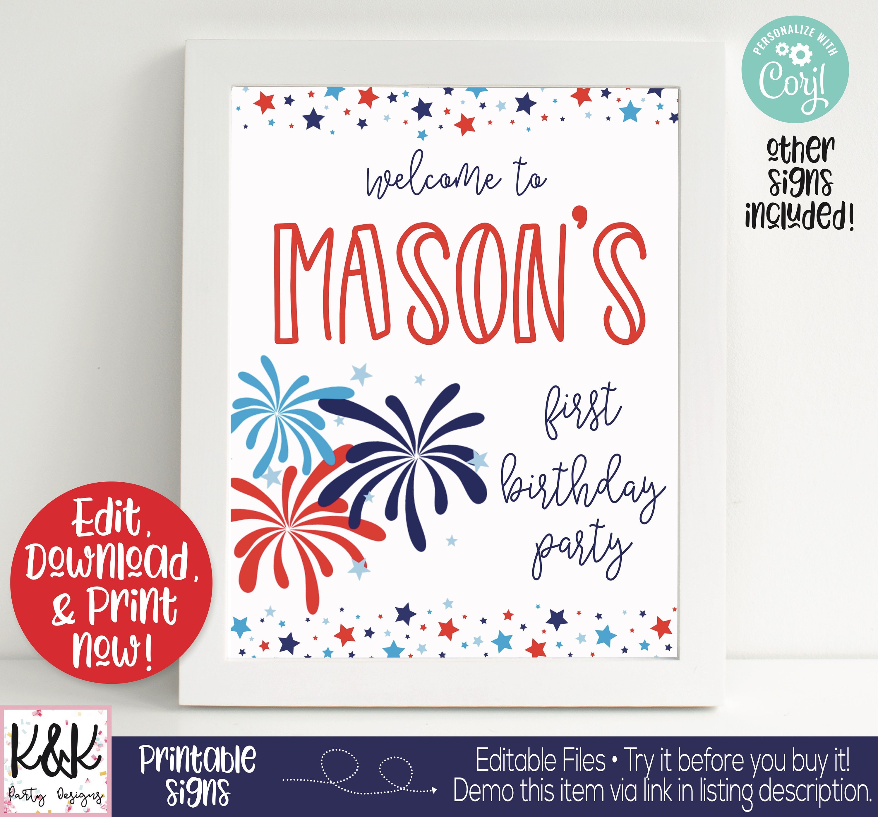 4th of July Party Signs 4th of July BBQ Birthday Party | Etsy