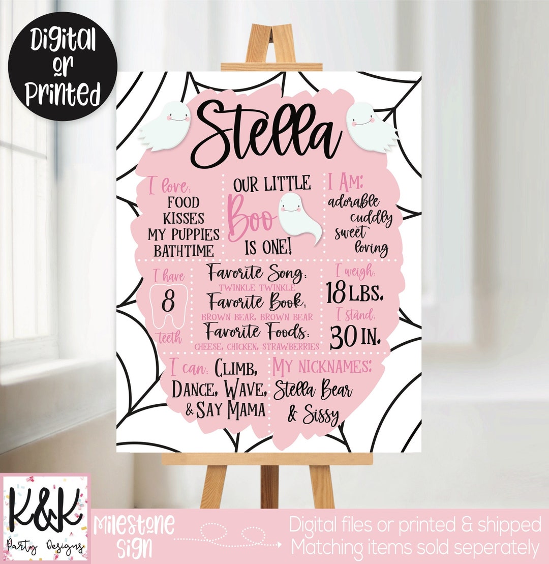 Boo Pink Ghost Birthday Party Chalkboard, Little Boo Pink Ghost ...