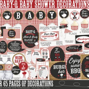 Baby Q Food Labels, Baby Q Baby Shower Decorations, Baby Q Place Cards ...