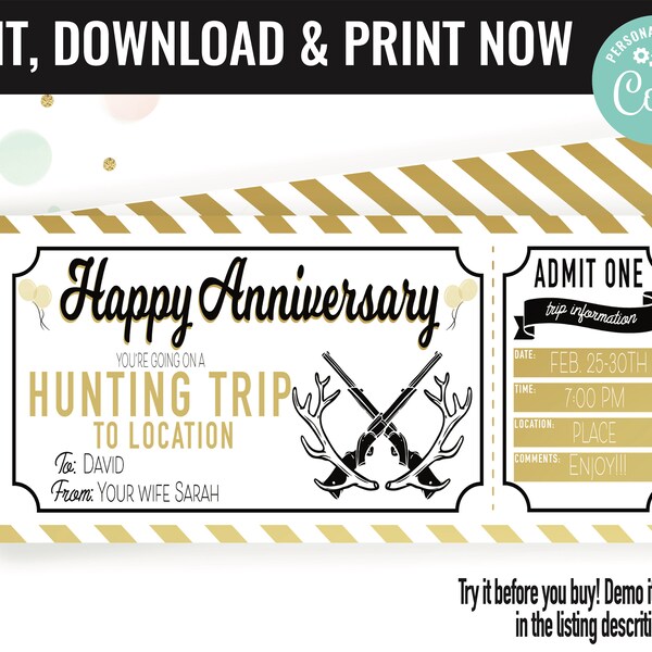 Hunting Anniversary Card - Etsy