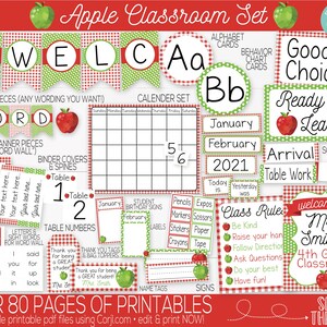 Apple Classroom Name Tags Printable, Apple Theme, Teacher Supply ...