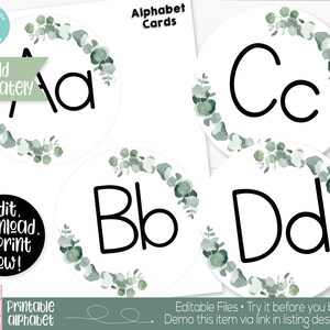 Calm Botanical Theme Classroom Calendar Set Printable, Teacher Supply ...