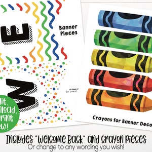 Crayon Classroom Banner Printable, Crayon Rainbow Theme, Teacher Supply ...