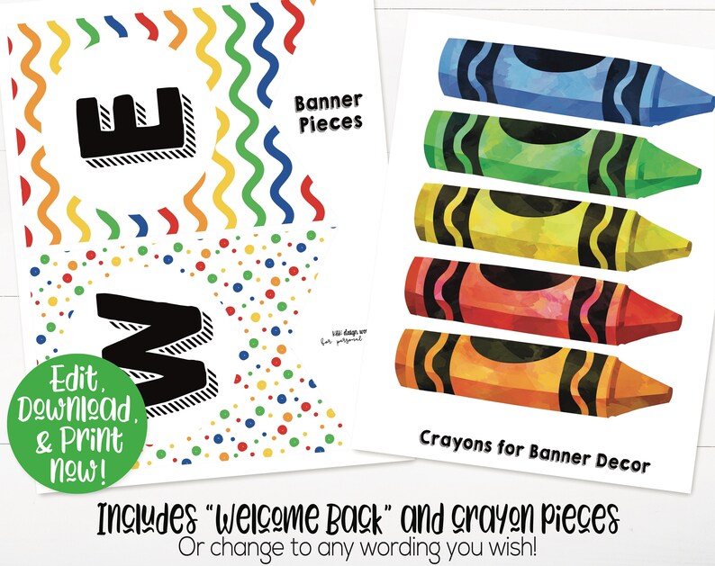 Crayon Classroom Banner Printable Crayon Rainbow Theme - Etsy