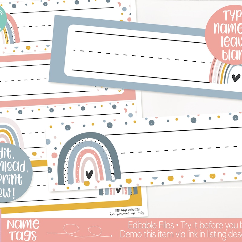 Boho Rainbow Classroom - Etsy