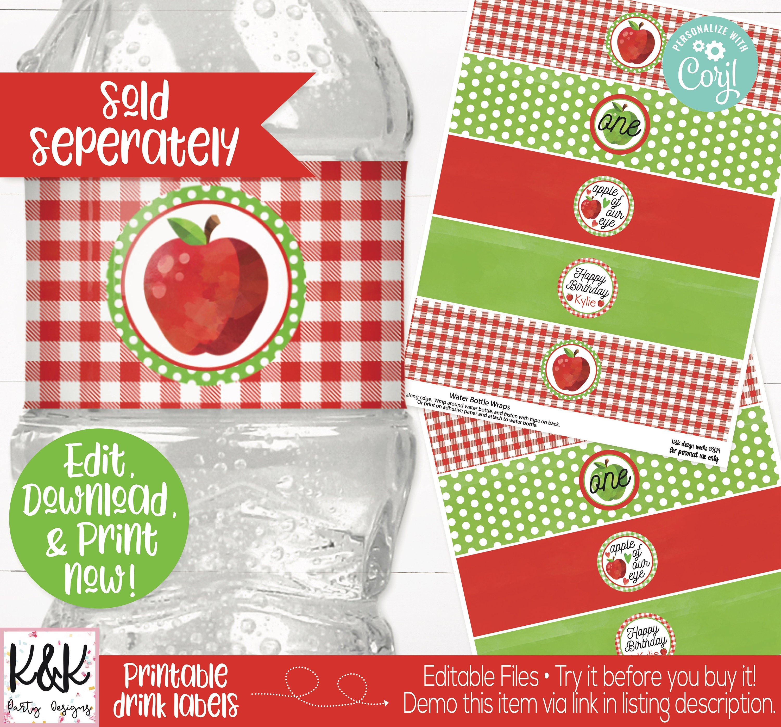 Apple Food Labels Apple Buffet Cards Apple Place Cards | Etsy