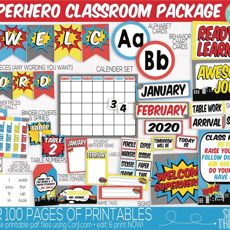Superhero Classroom - Etsy