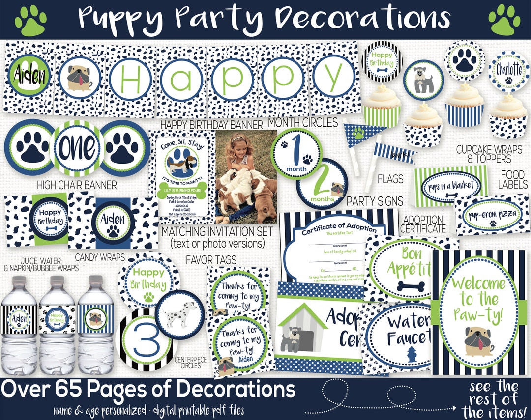 Puppy Dog Birthday Party Decorations, Puppy Adoption Party, Puppy Dog ...