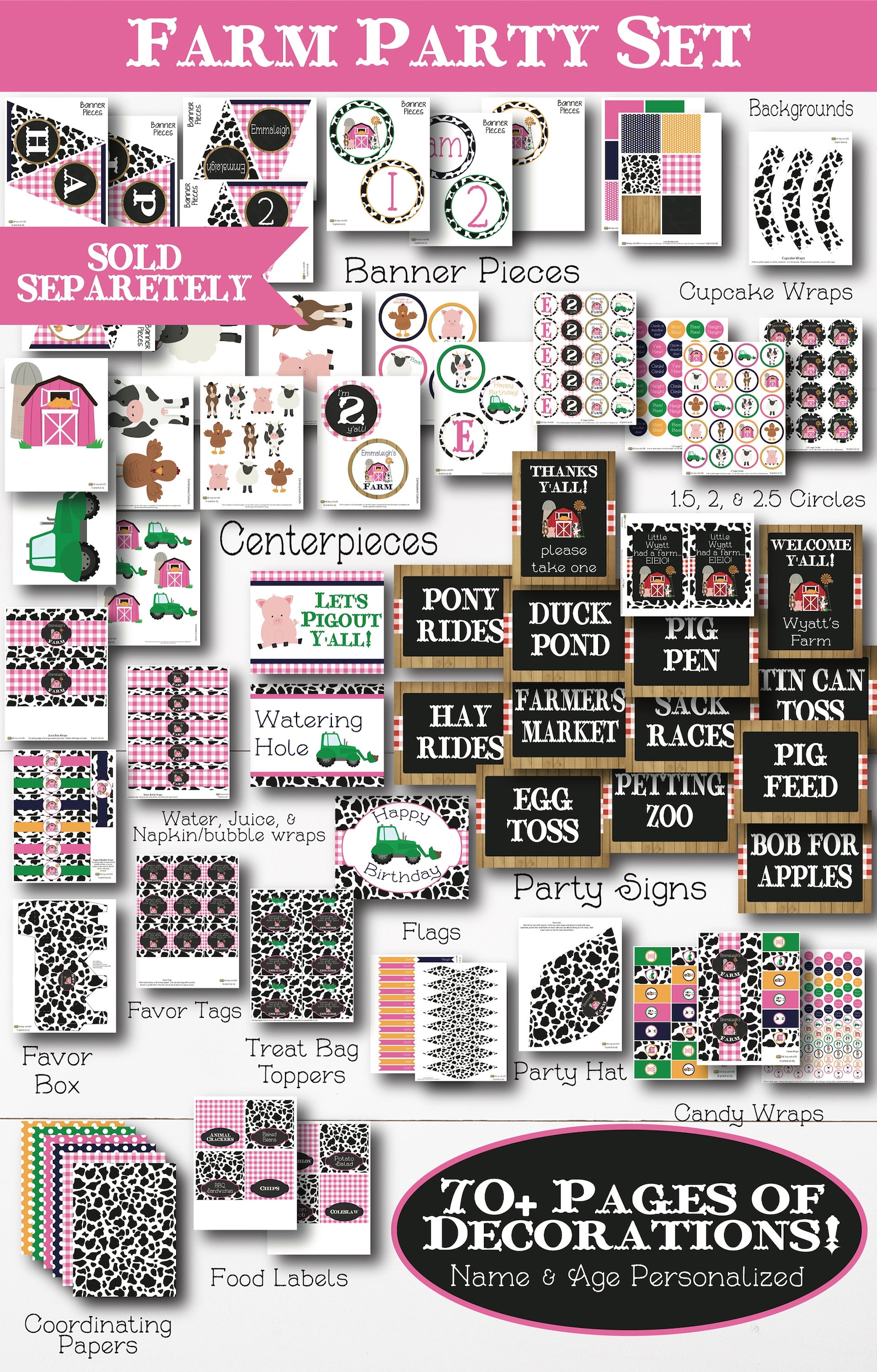 Farm Food Labels Barnyard Food Labels Farm Buffet Cards - Etsy