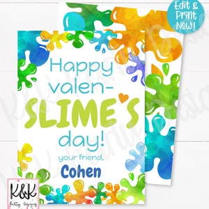 Slime Printable Valentine Tag Card, Kids Valentines Day Card, Will You ...