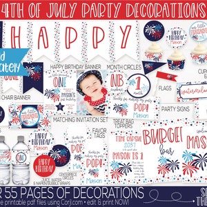 4th of July Party Signs, 4th of July BBQ Birthday Party Decorations ...