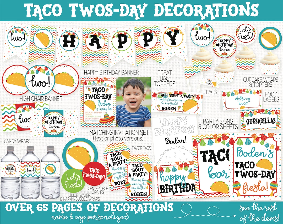 Taco Twosday Birthday Party Decorations, Fiesta Party, Taco Bout a ...